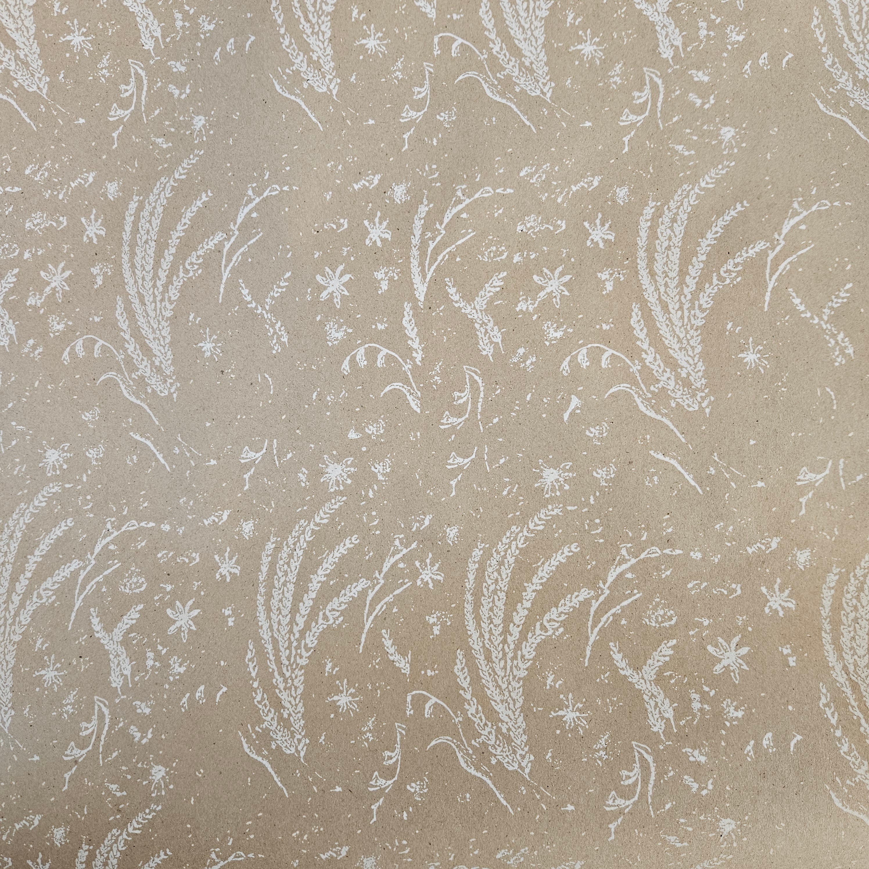 Wrapping Paper White Flowers on Kraft (10 or 50 Meter Roll) – B Moore ...