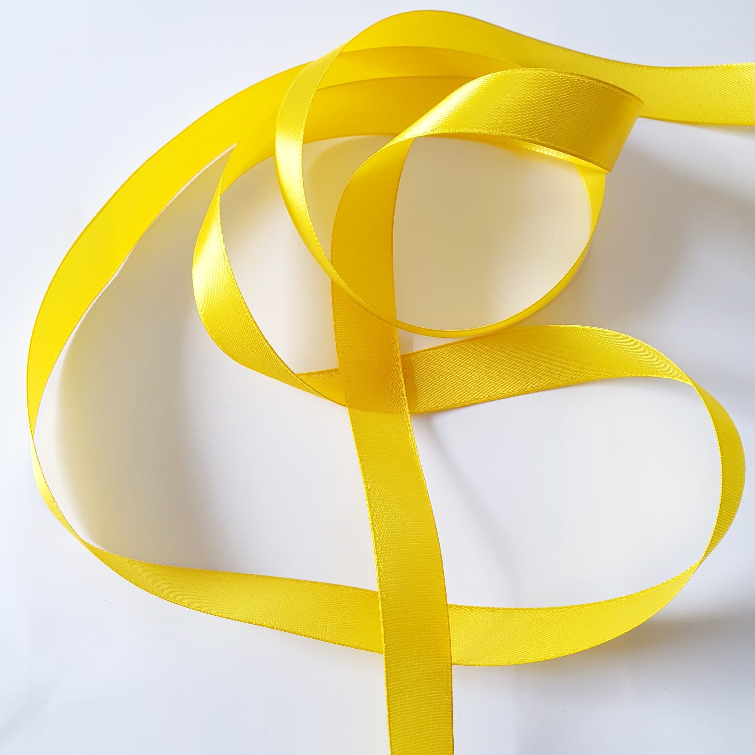 Satin Ribbon Bright Yellow 15mm – B Moore Giftwrap Solutions